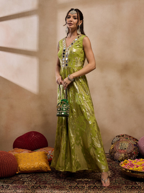 kalidar jumpsuit in Olive Color – Mabish Store
